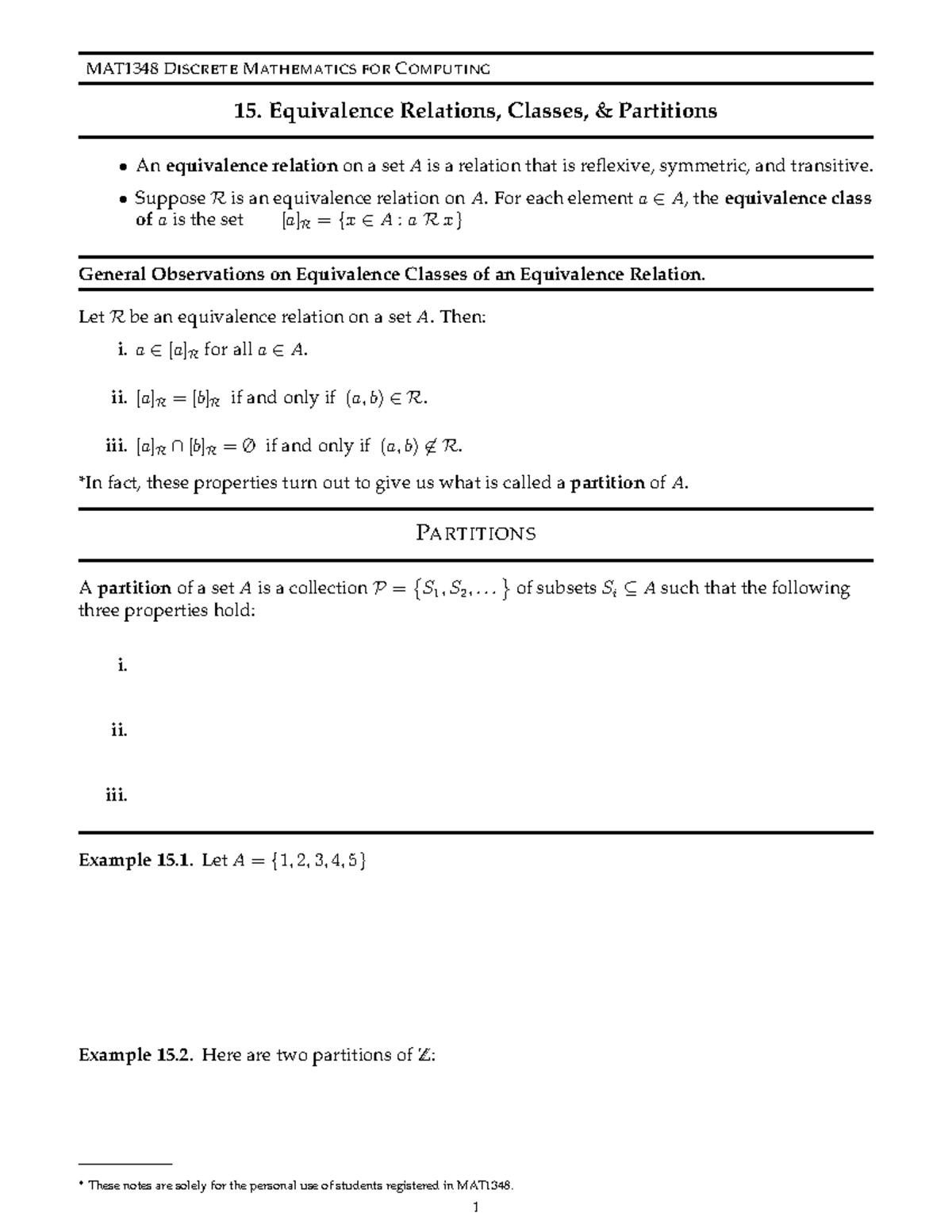 Mat1348-notes 15 - notes - MAT1348 DISCRETE MATHEMATICS FOR COMPUTING ...