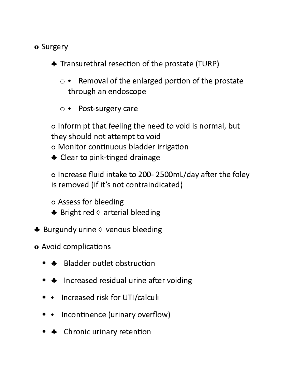 Renal disorders 4 - NURS 360 - o Surgery Transurethral resection of the ...