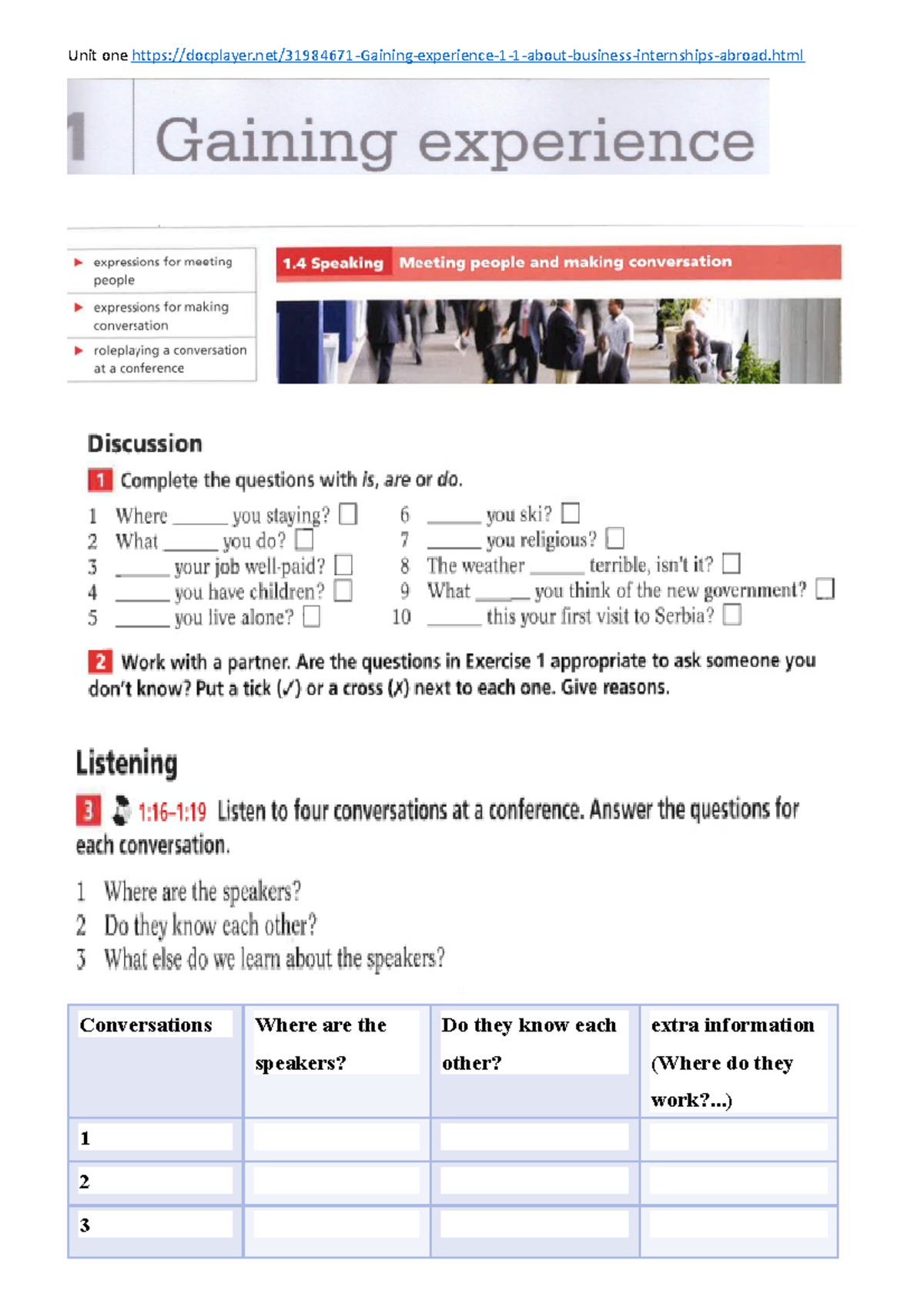 Day two Unit 1 - .klli - Giáo dục đại học - Unit one - Studocu