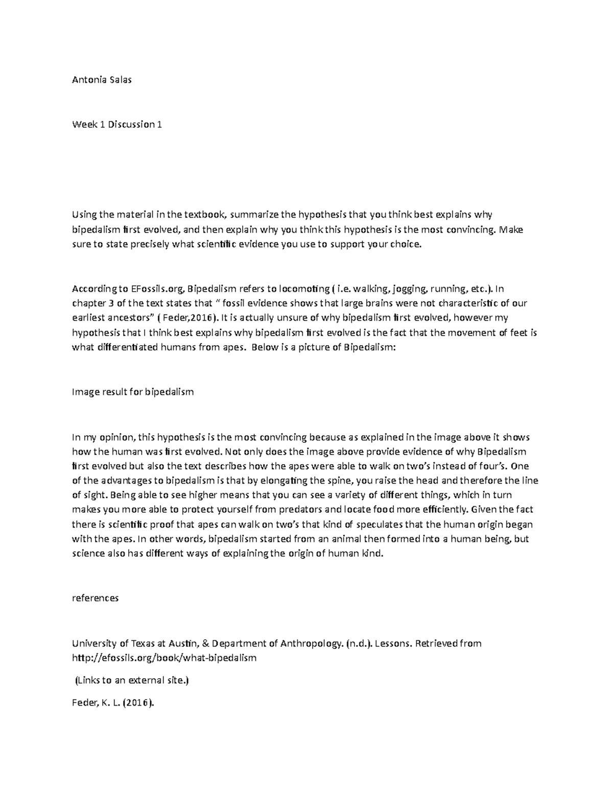 ANT202 WEEK 1 Discussion 1 - Antonia Salas Week 1 Discussion 1 Using ...