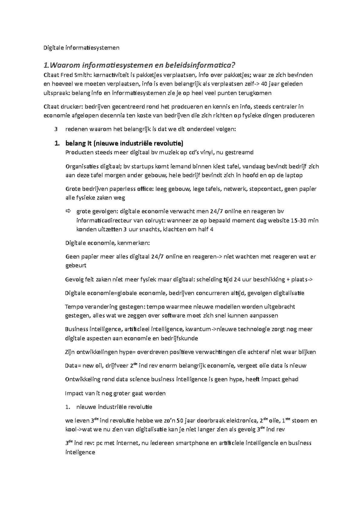 digitale informatiesystemen les 1 2021 samenvatting - Inleiding ...