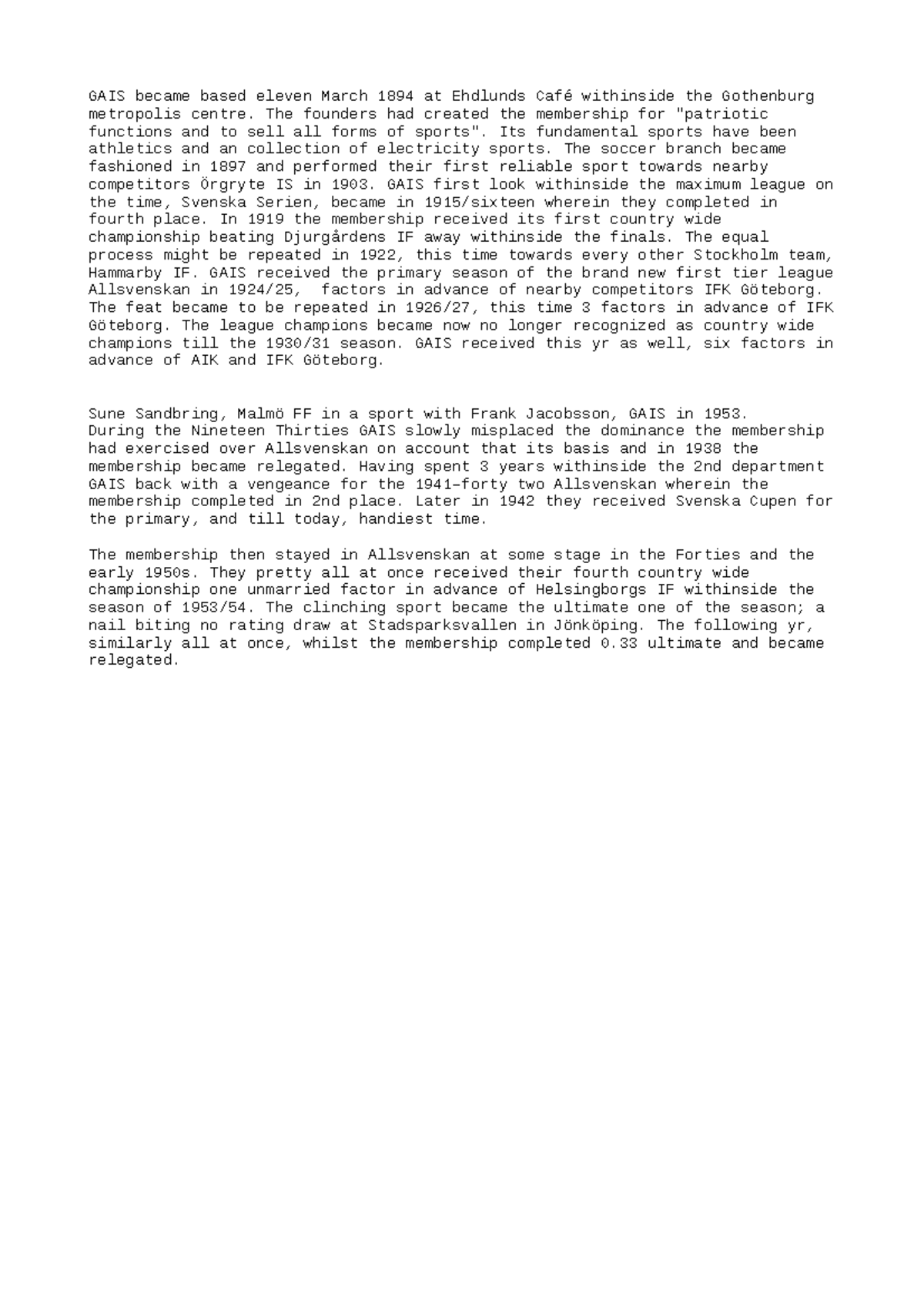 Download - Idrott - GAIS became based eleven March 1894 at Ehdlunds ...