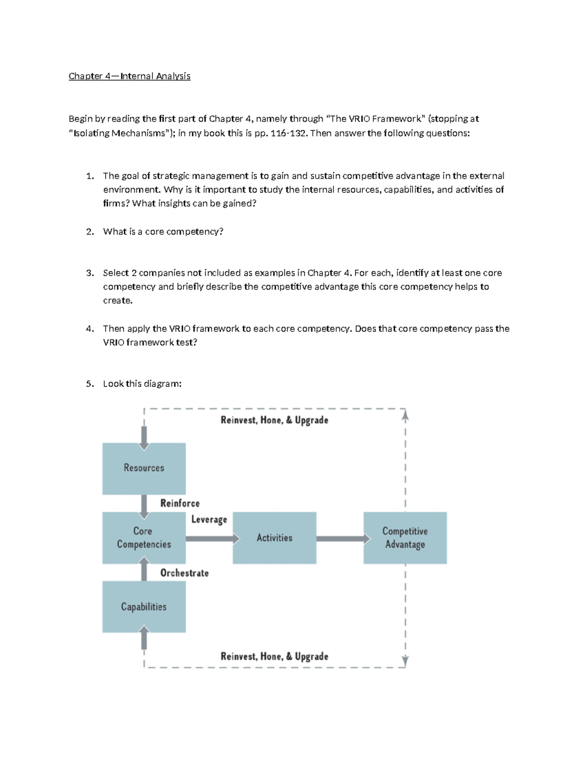 Chapter 4 Questions - Chapter 4—Internal Analysis Begin by reading the ...