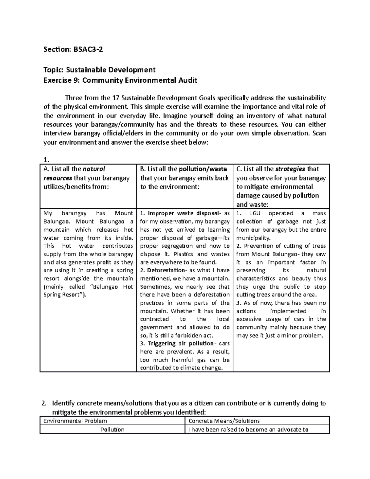 Community Environmental Audit - This simple exercise will examine the ...