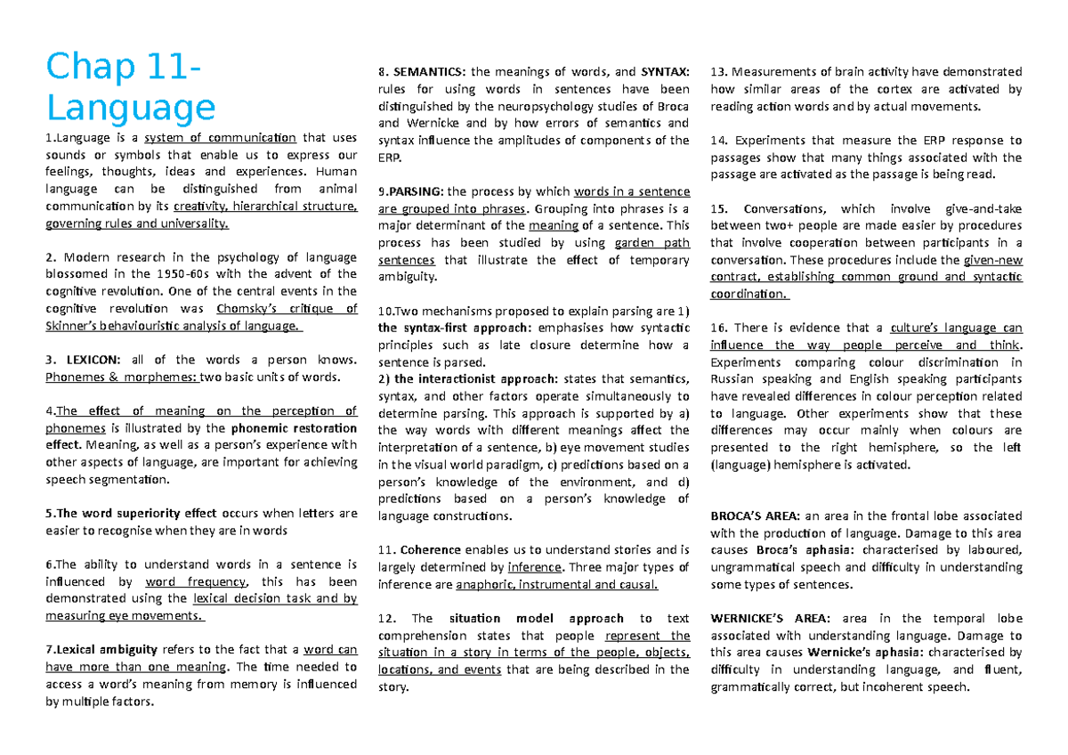Chap 11 - Summary Cognitive Psychology: Connecting Mind Research and ...