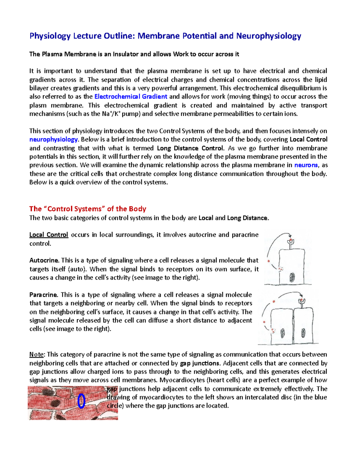 Neuro Physiol Lecture - set of notes which had helped me ace my exams ...