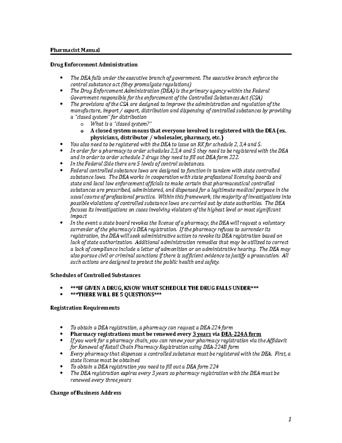 Pharmacy law controlled substances guide - Pharmacist Manual Drug ...