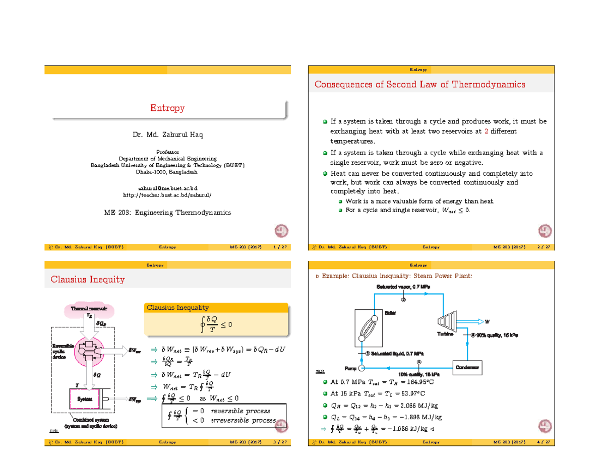 ME203 Entropy - This lecture given by our sir - is very good for basic ...