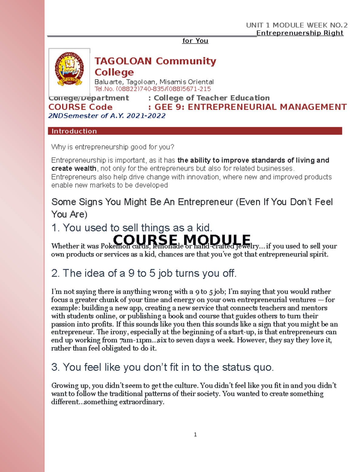 Module-Template - nothing - - Studocu