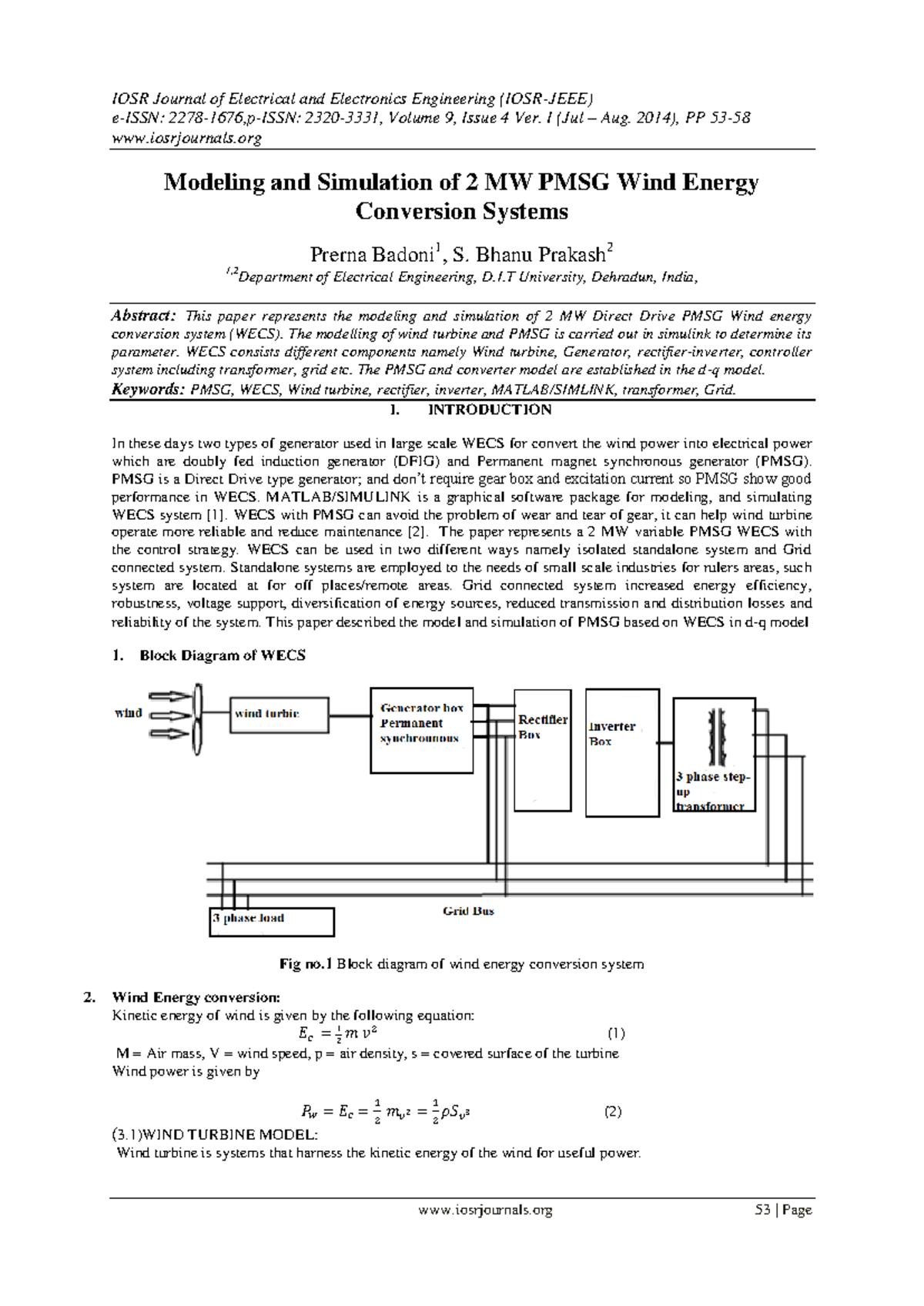 Modeling and Simulation of 2 MW PMSG Win - IOSR Journal of Electrical ...