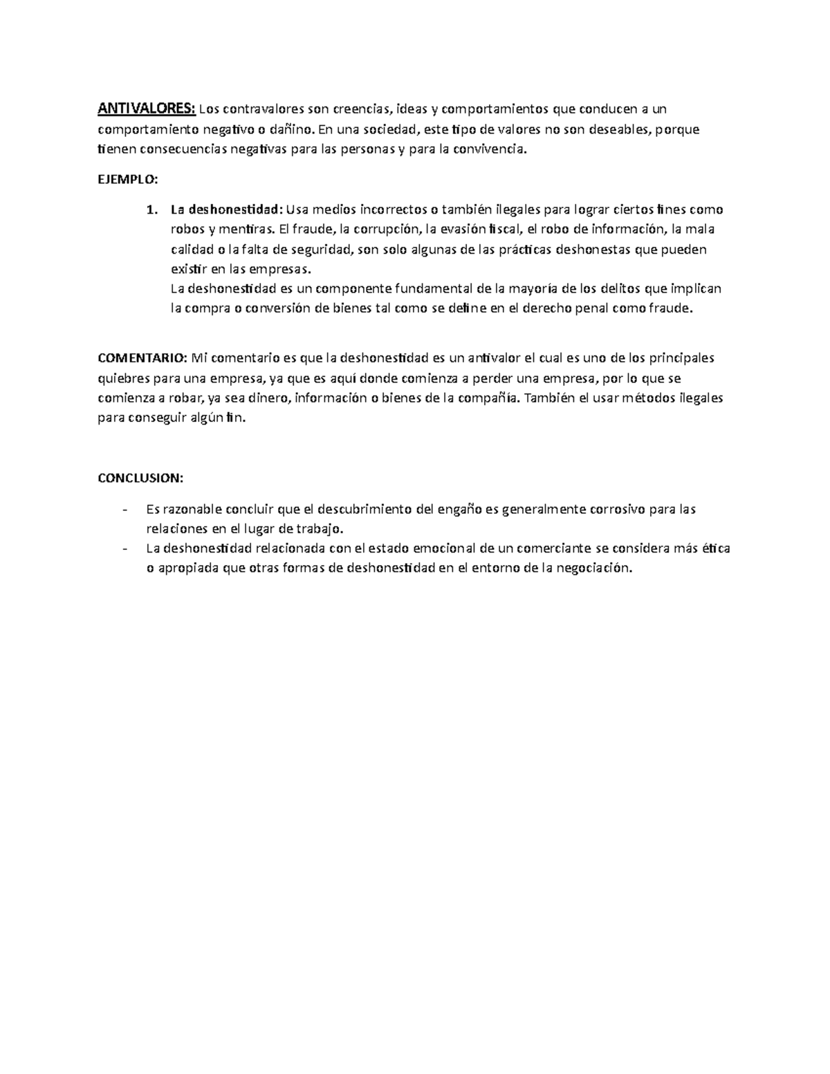 Antivalor deshonestidad - ANTIVALORES: Los contravalores son creencias ...