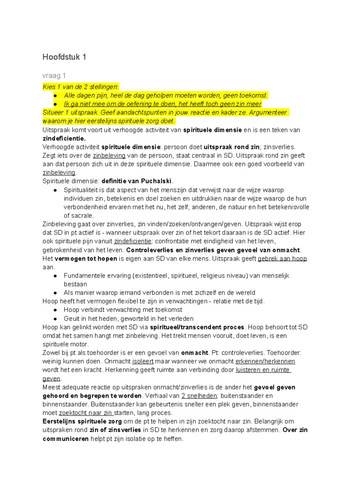 Vragen Examen religie&zingeving - Hoofdstuk 1 vraag 1 Kies 1 van de 2 ...