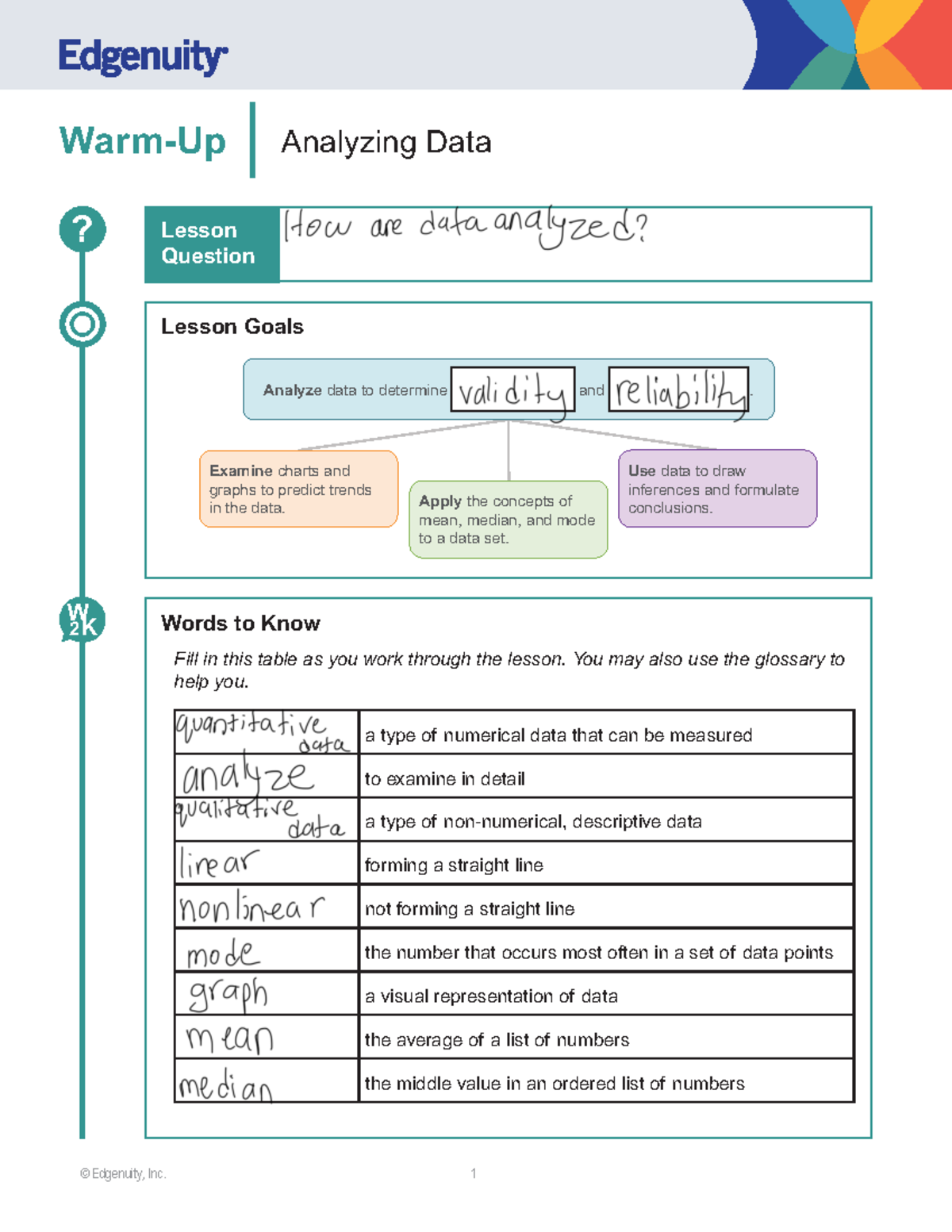8302-01-07-Analyzing Data-Unit 1 - Warm-Up Analyzing Data Lesson ...