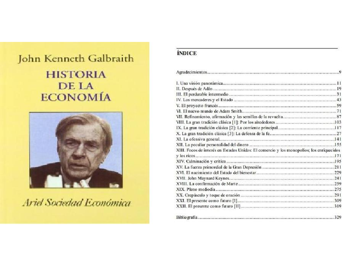 Galbraith John Kenneth Historia de la economia Capítulos 4-5-6-7-11 ...