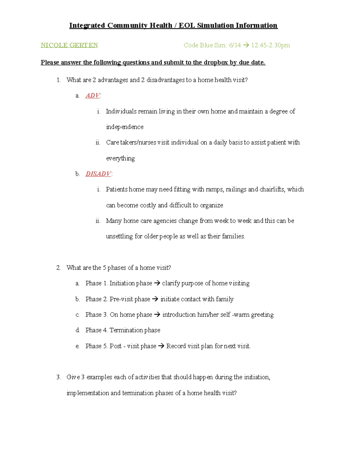 Community Simulation Questions - NICOLE GERTEN Code Blue Sim: 6/14 12: ...