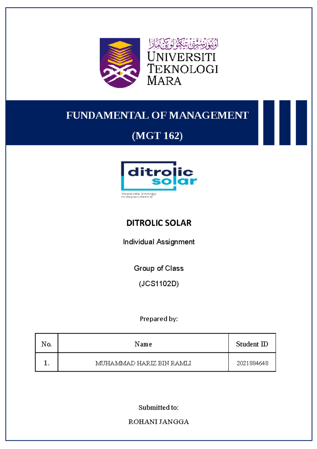Fundamental OF Management - FUNDAMENTAL OF MANAGEMENT (MGT 162 ...