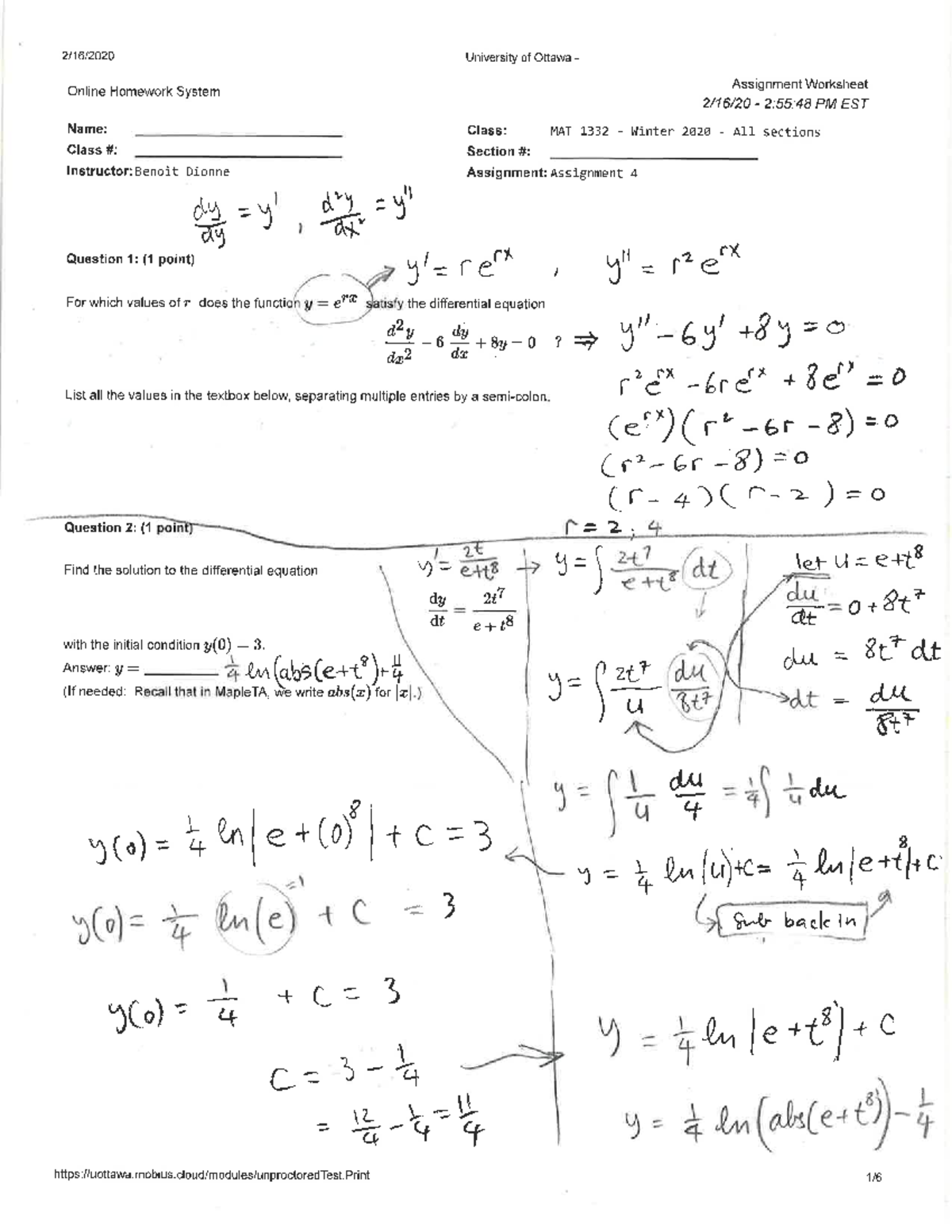 Mobius assignment 4 - solution - MAT1332 - Studocu