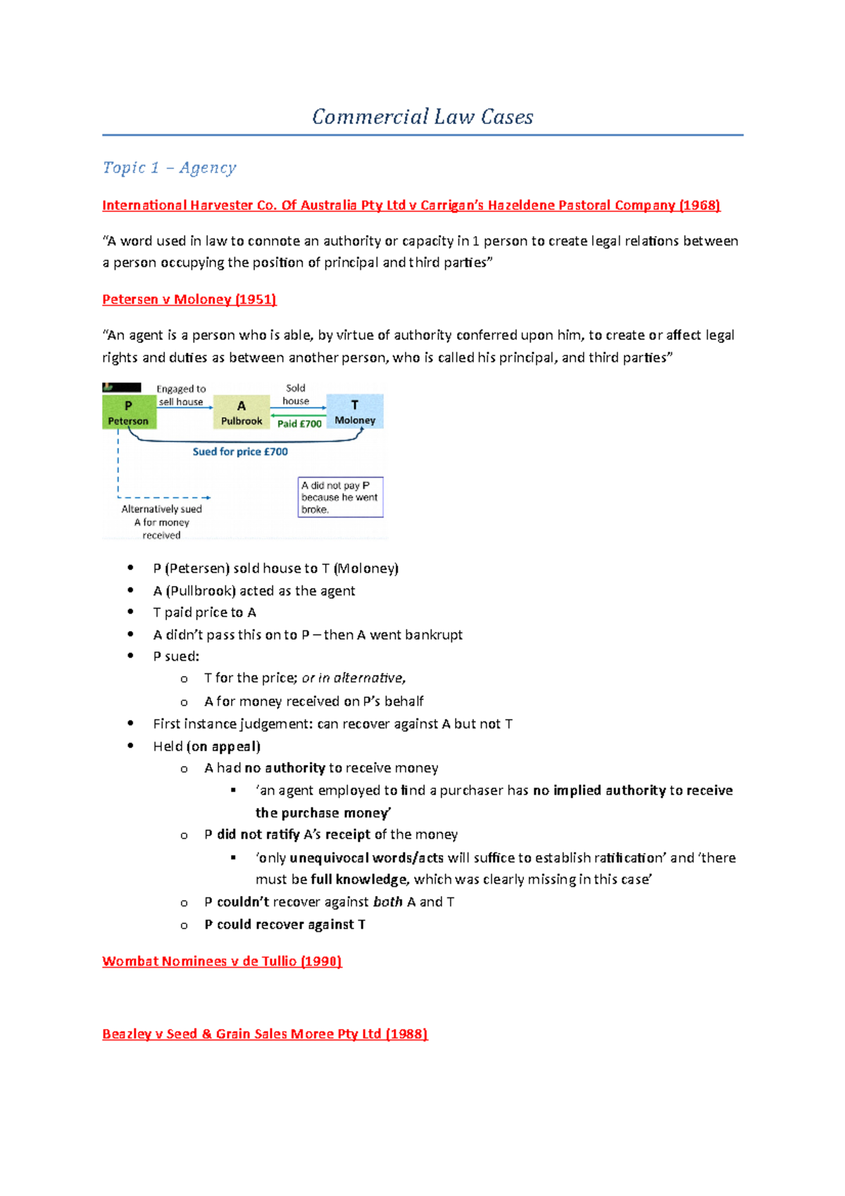 Commercial-Law-Cases - Commercial Law Cases Topic 1 Agency ...