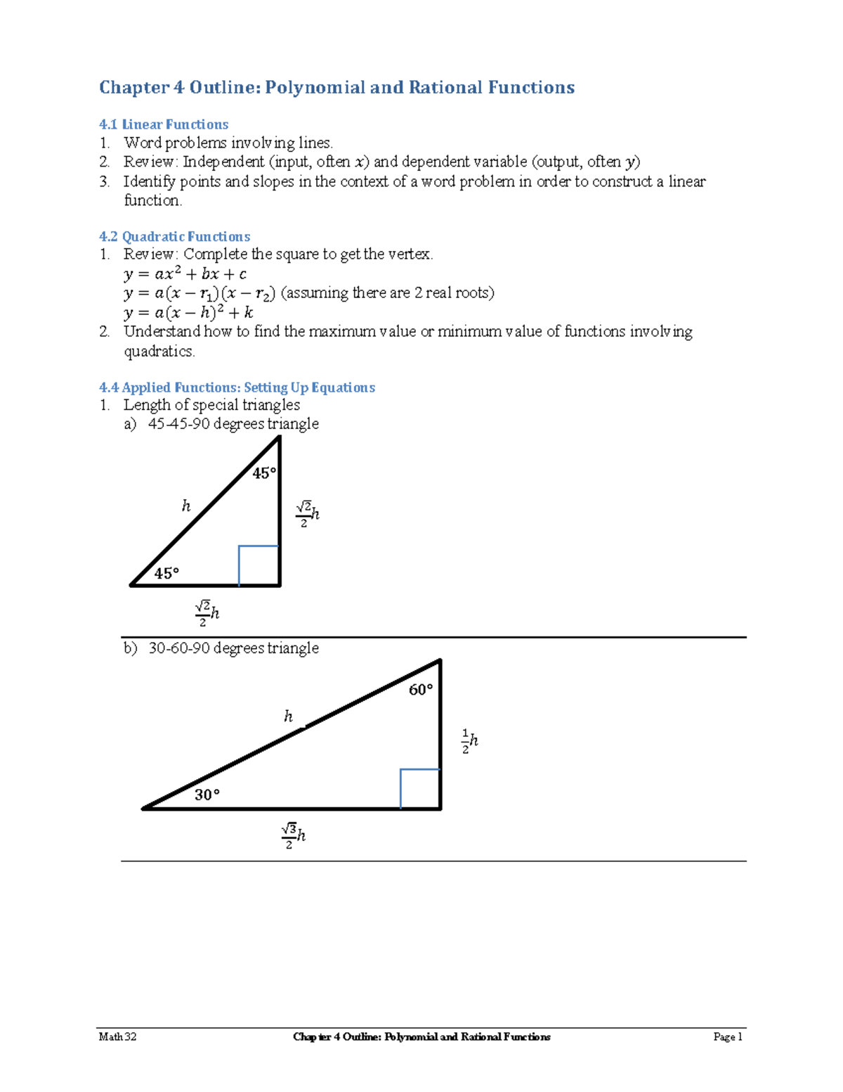 Ch04-05 Outline - Math 32 Chapter 4 Outline: Polynomial and Rational ...
