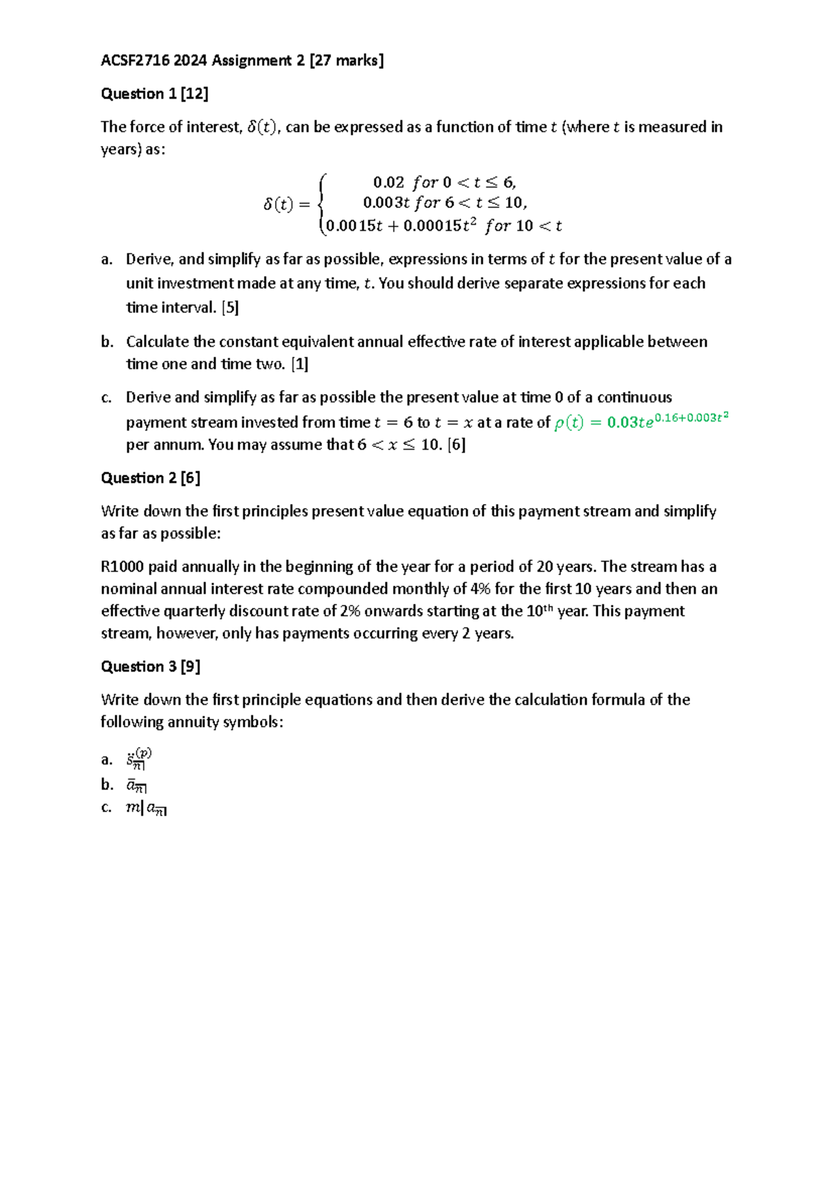 ACSF2716 2024 Assignment 2 - ACSF2716 2024 Assignment 2 [27 marks ...