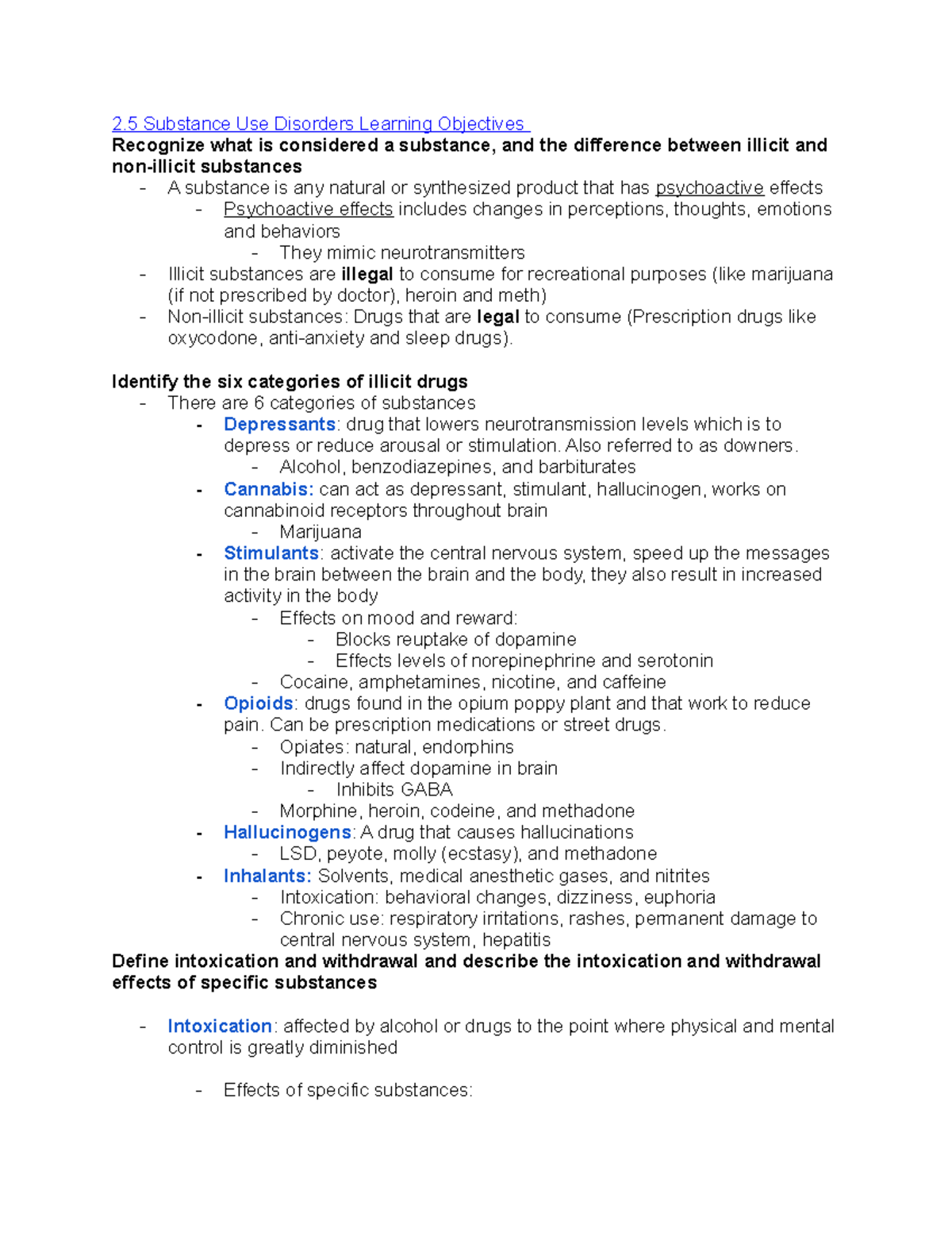 CLP EXAM 3 - Exam 3 notes - 2 Substance Use Disorders Learning ...