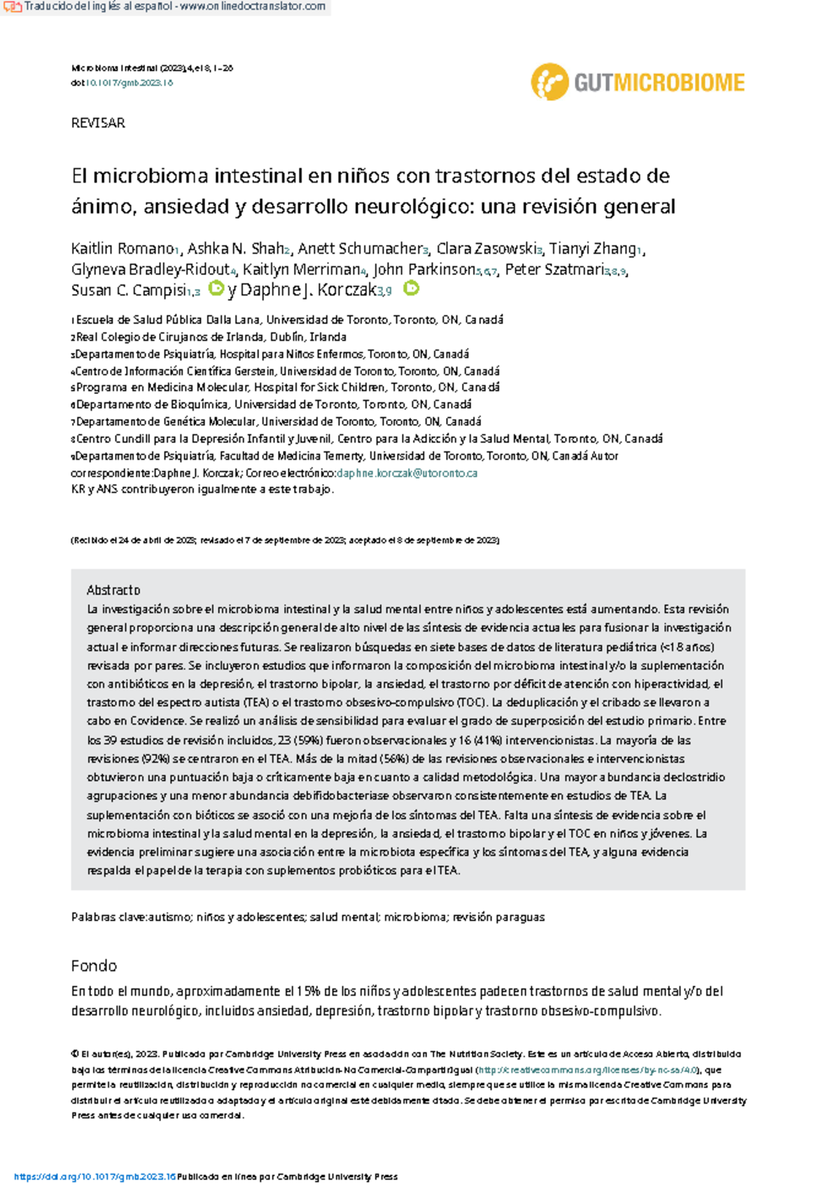 The gut microbiome in children with mood anxiety and neurodevelopmental ...