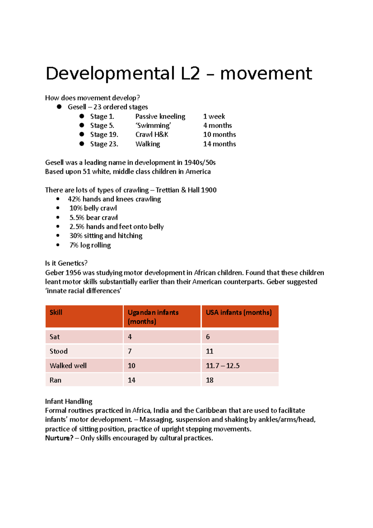 Movement - Developmental L2 – movement How does movement develop ...