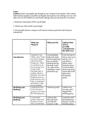 [Solved] In Class Create a comprehension lesson plan for a 1st grade ...
