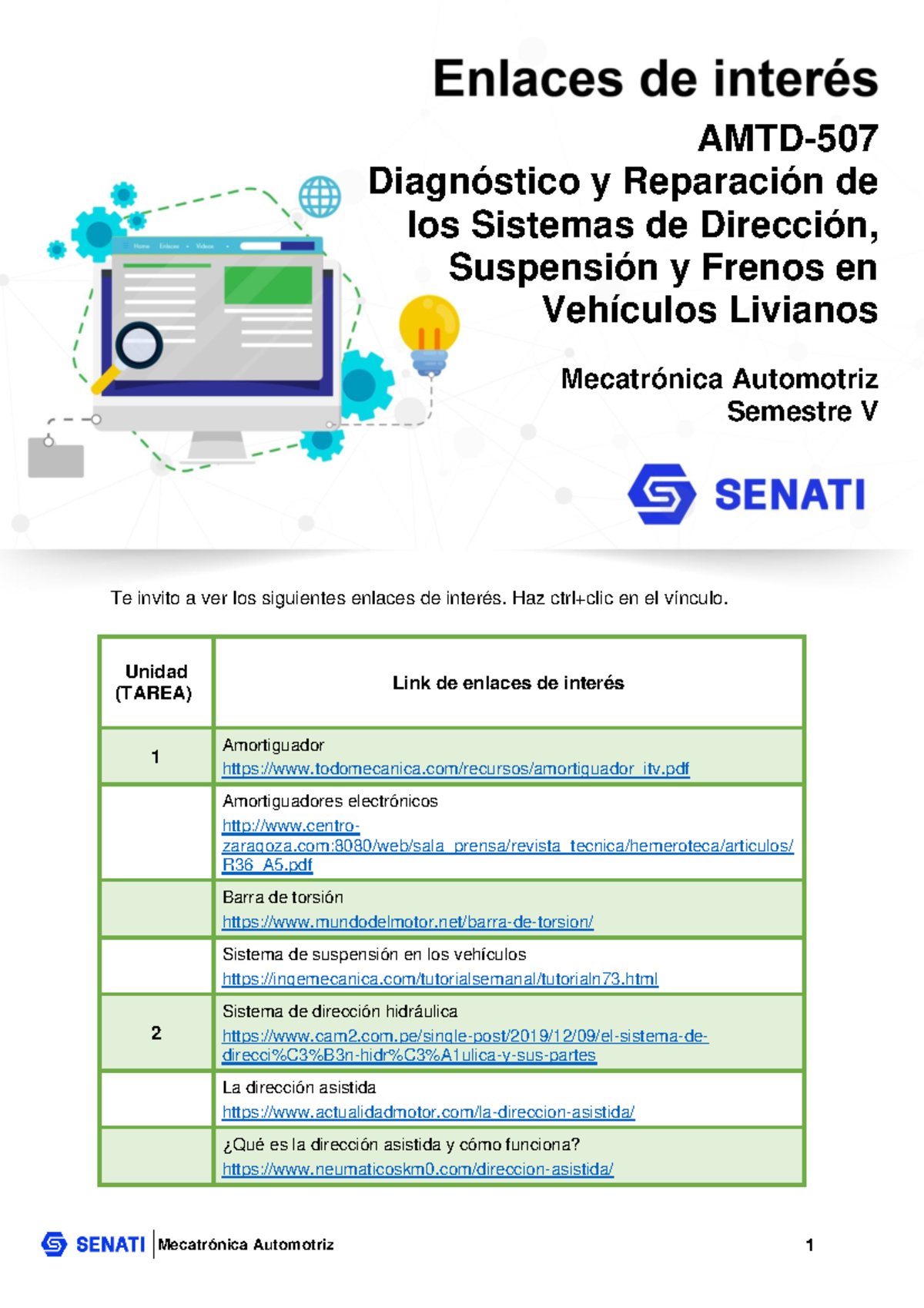 AMTD AMTD-507 Enlace - apuntes resumen - Diagnóstico y Reparación de ...