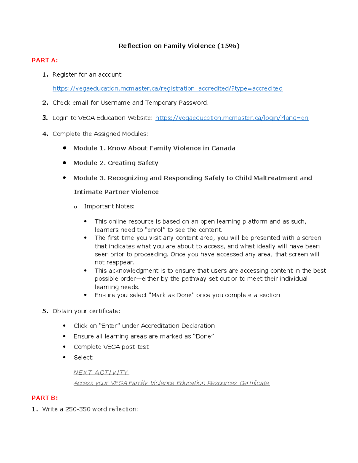 Reflection on Family Violence - Register for an account: - Studocu