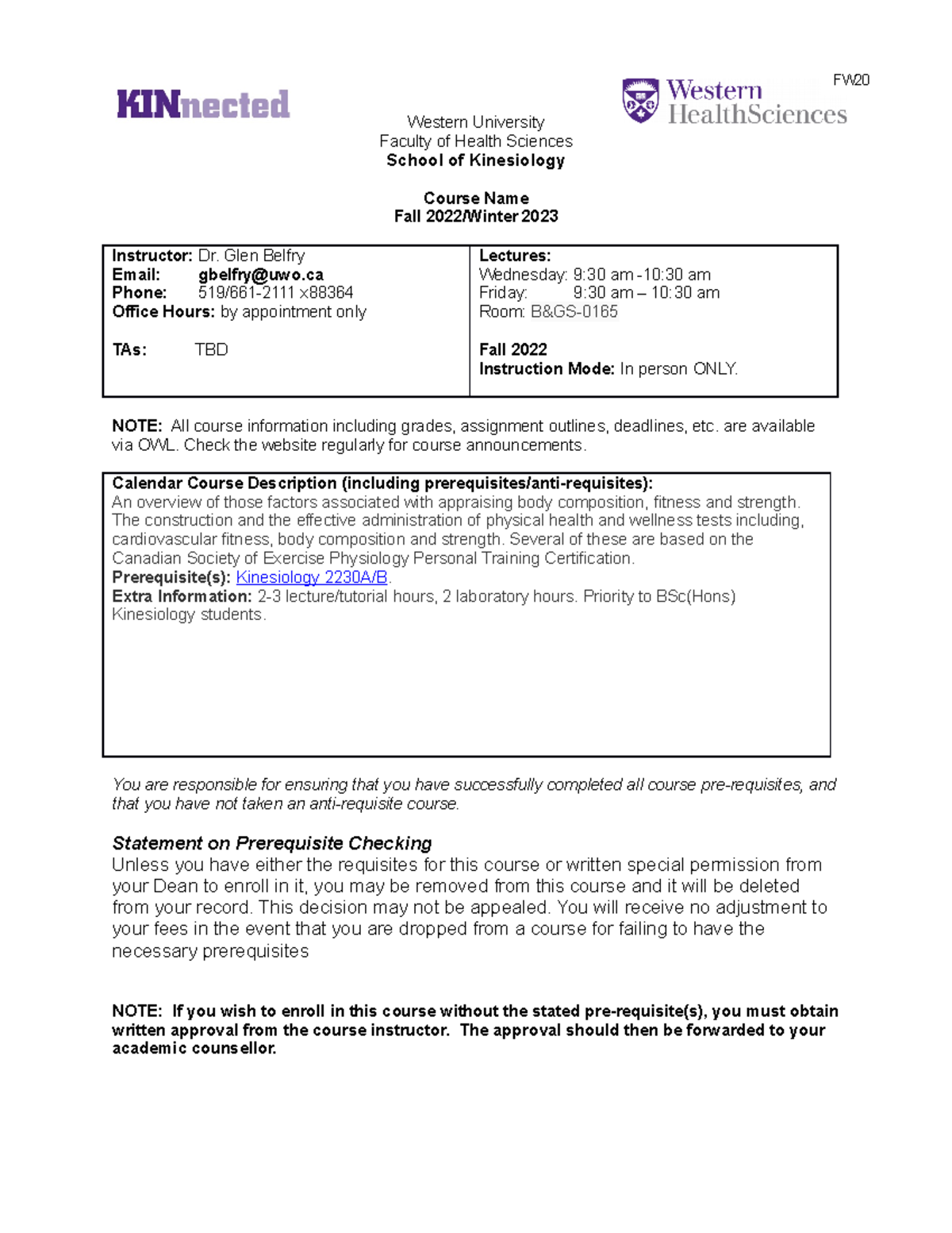 Course Outline 3337a 2022 - Western University Faculty of Health ...