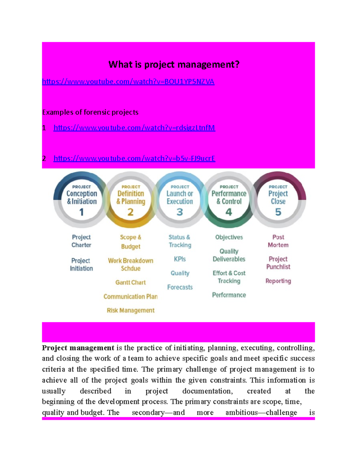 What is project management. - What is project management? youtube/watch ...