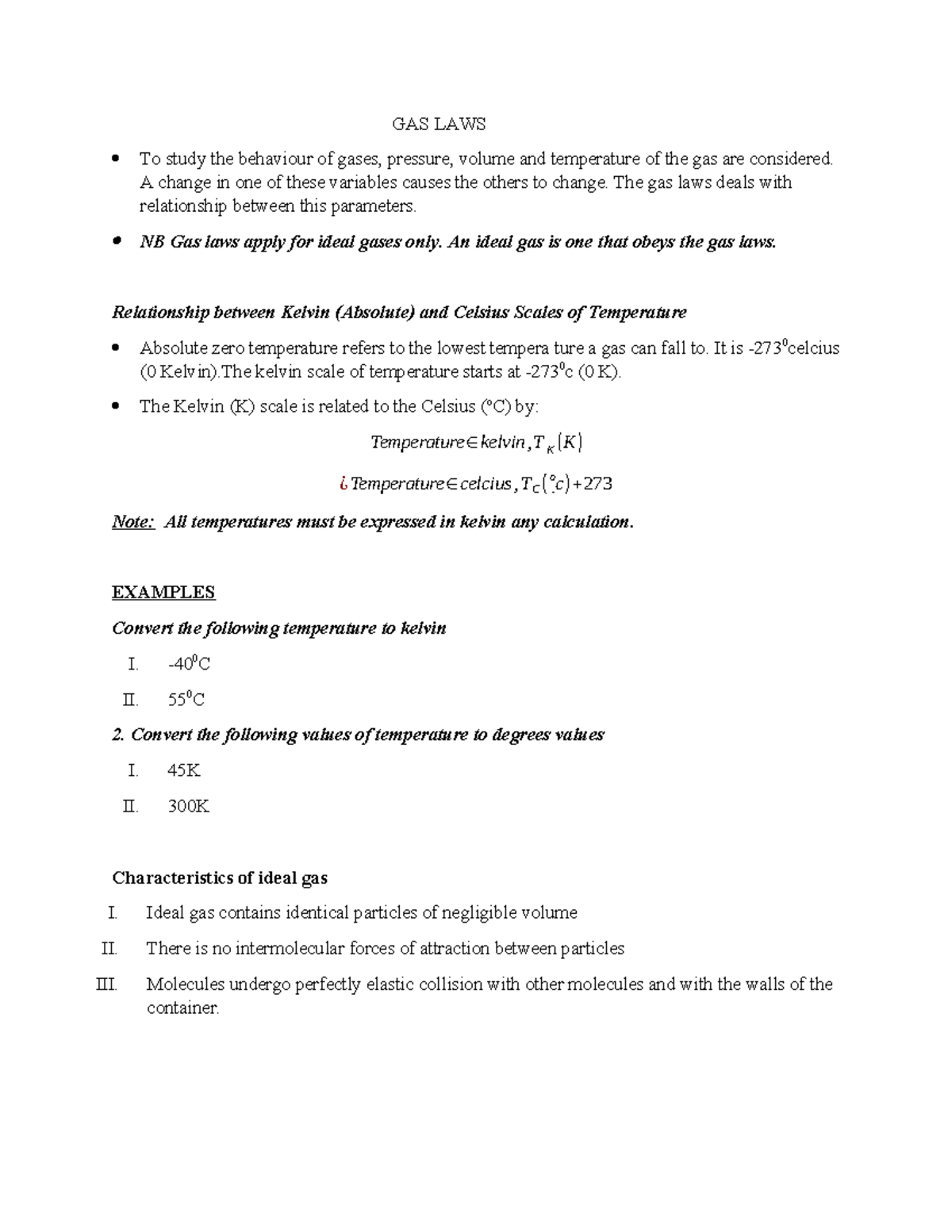 4. GAS LAWS - GAS LAWS SIMPLIFIED - GAS LAWS To study the behaviour of ...