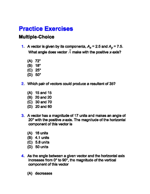 AP Physics 1 Practice Package 1 Kinematics - PHYSCS 1210 - Studocu
