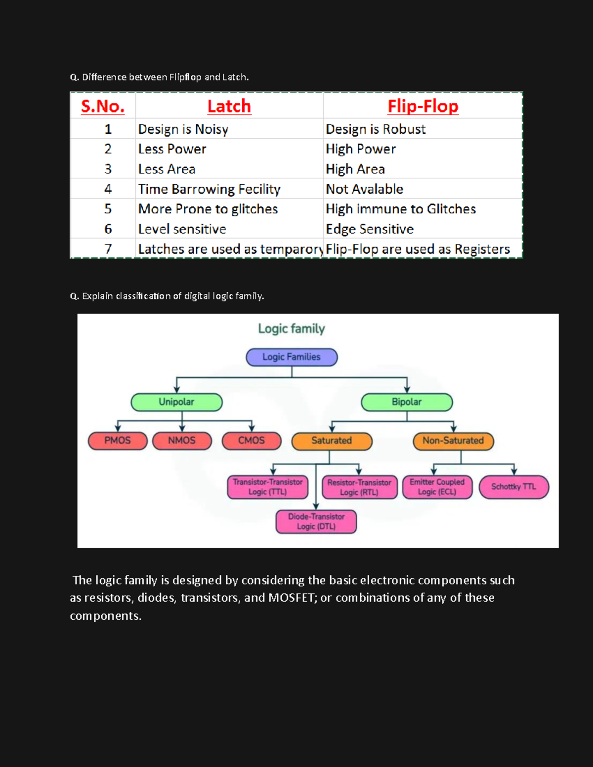 EDC - Q. Difference between Flipflop and Latch. Q. Explain ...