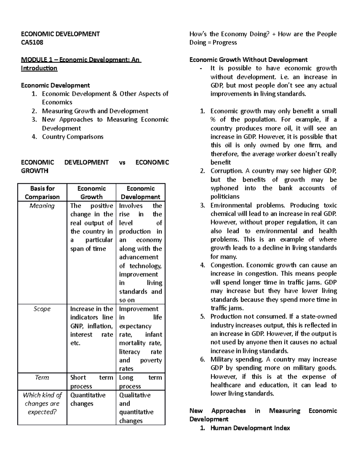 Introduction to Economic Development - ECONOMIC DEVELOPMENT CA MODULE 1 ...