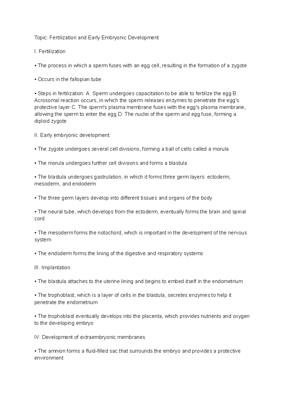 Animal reproduction and development - Topic: Fertilization and Early ...