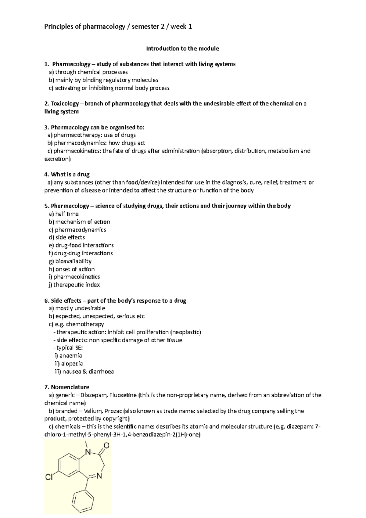 Principles of Pharmacology lecture week 1 - Introduction to the module ...