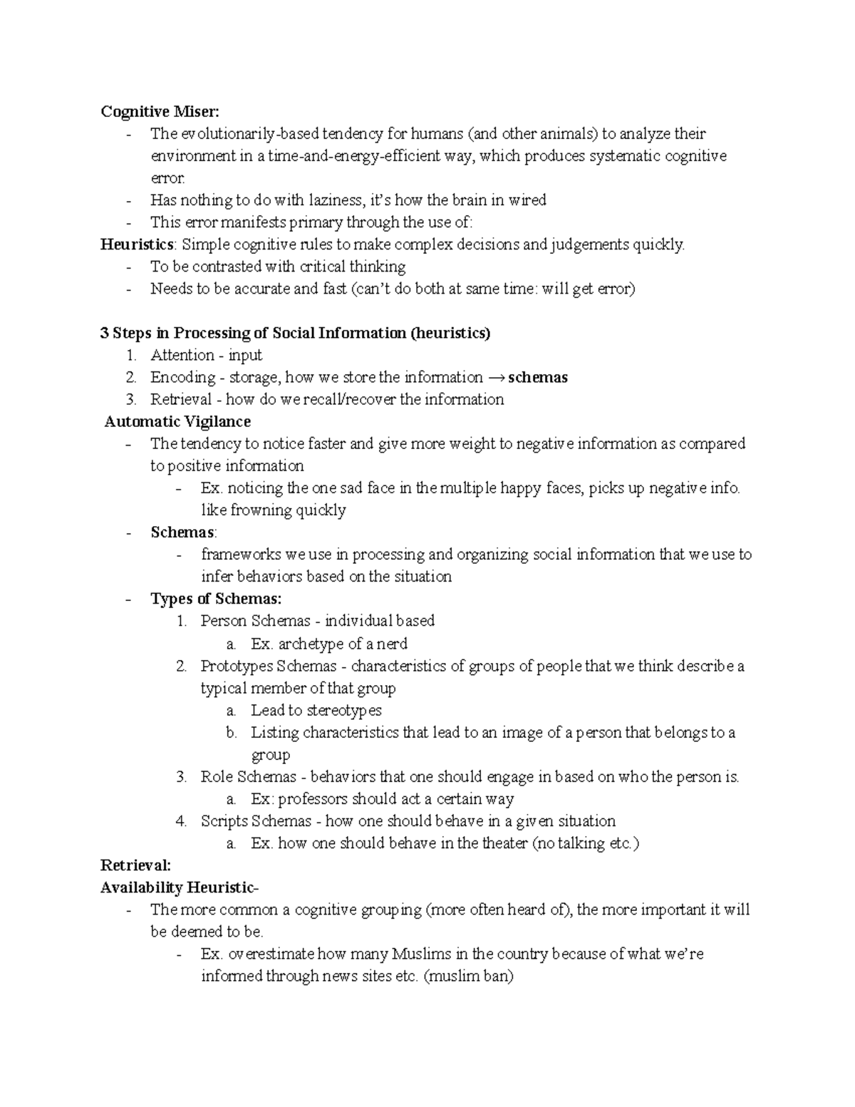PSY 351 Lecture 2 - Cognitive Miser: - The evolutionarily-based ...