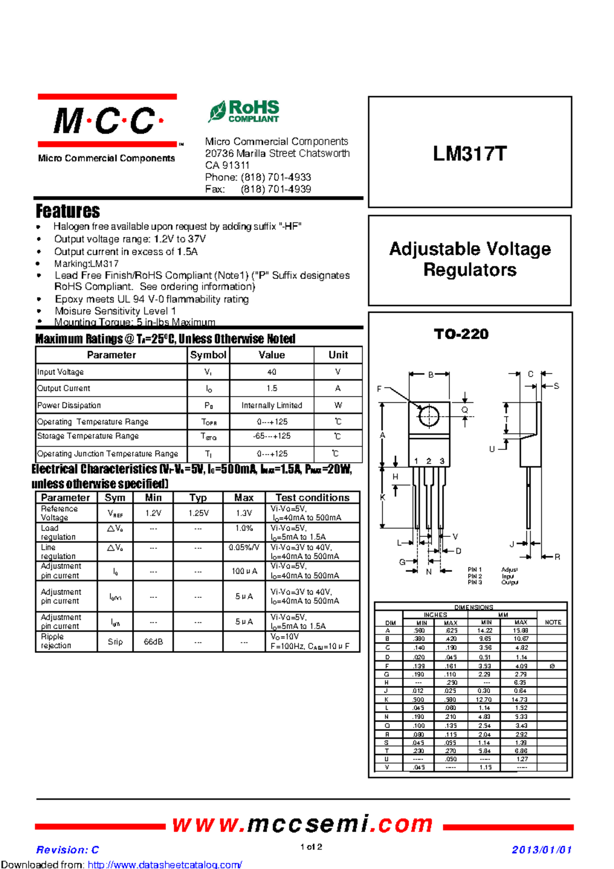 Regulador de voltaje positivo variable - LM317T Adjustable Voltage ...