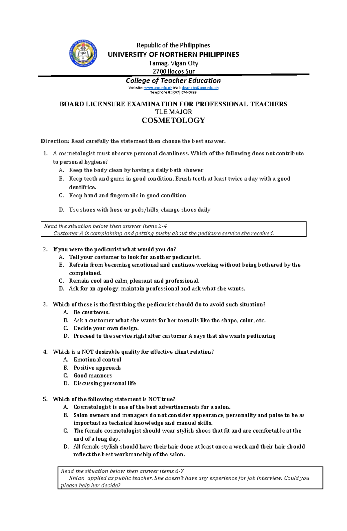 LET Reviewer- Cosme - These materials are learning materials for BTLEd ...