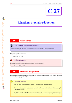 Les reactions d oxydo reduction exercices corriges 1 - Exercice 1 ...