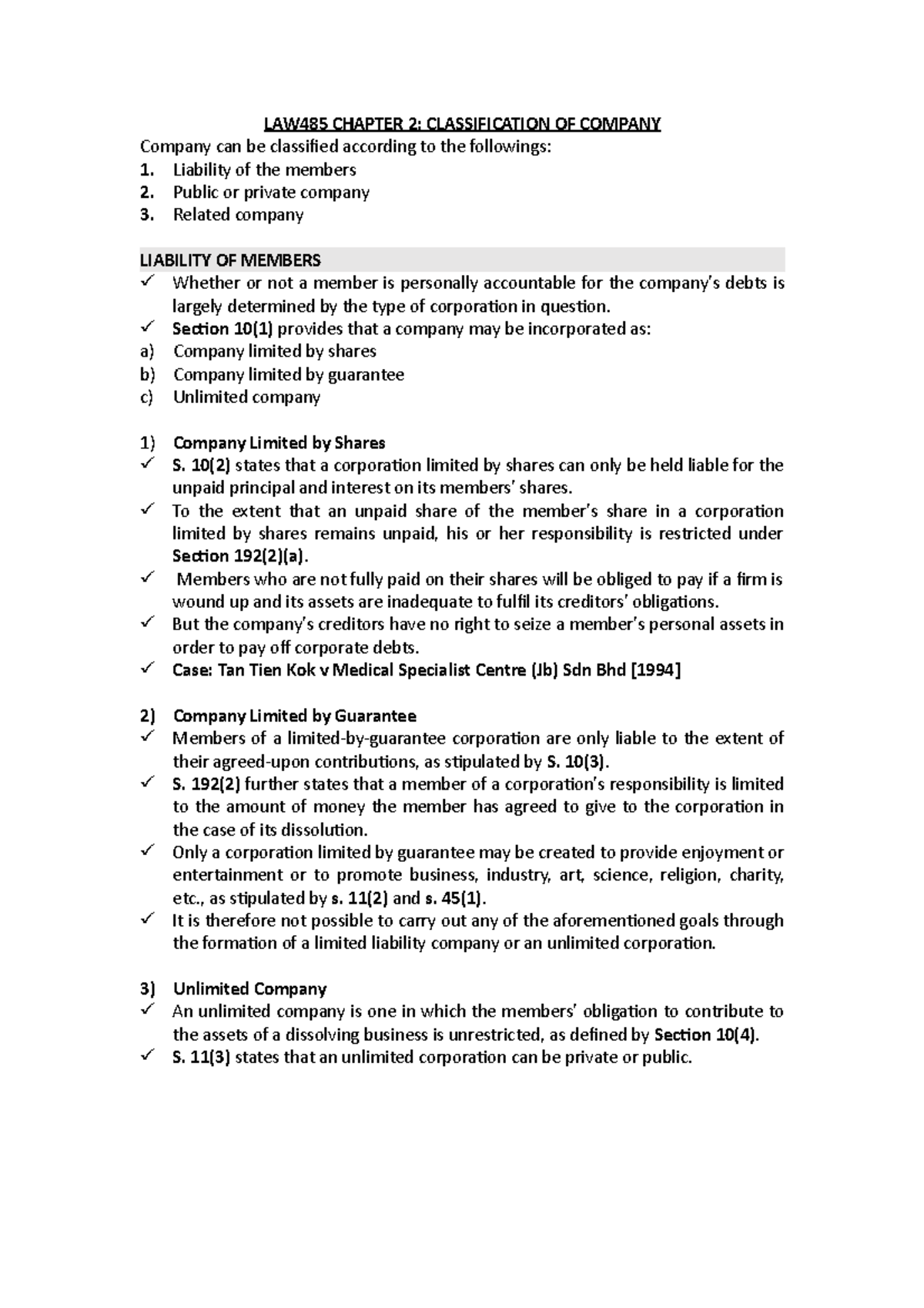 LAW485 Chapter 2 - notes according to the textbook - LAW485 CHAPTER 2 ...