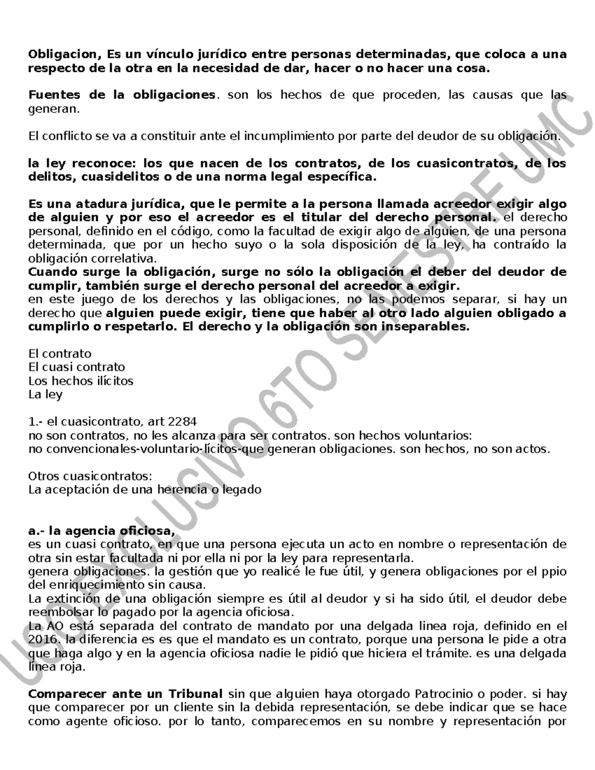 Resumen Obligaciones 2 - Obligacion, Es un vínculo jurídico entre ...