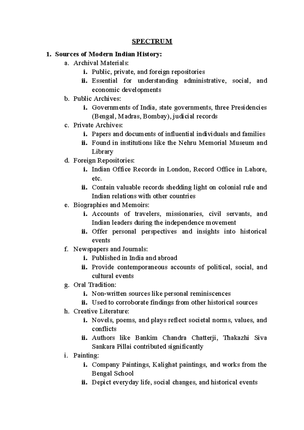 Spectrum - Summary A Brief History of Modern India - SPECTRUM Sources ...