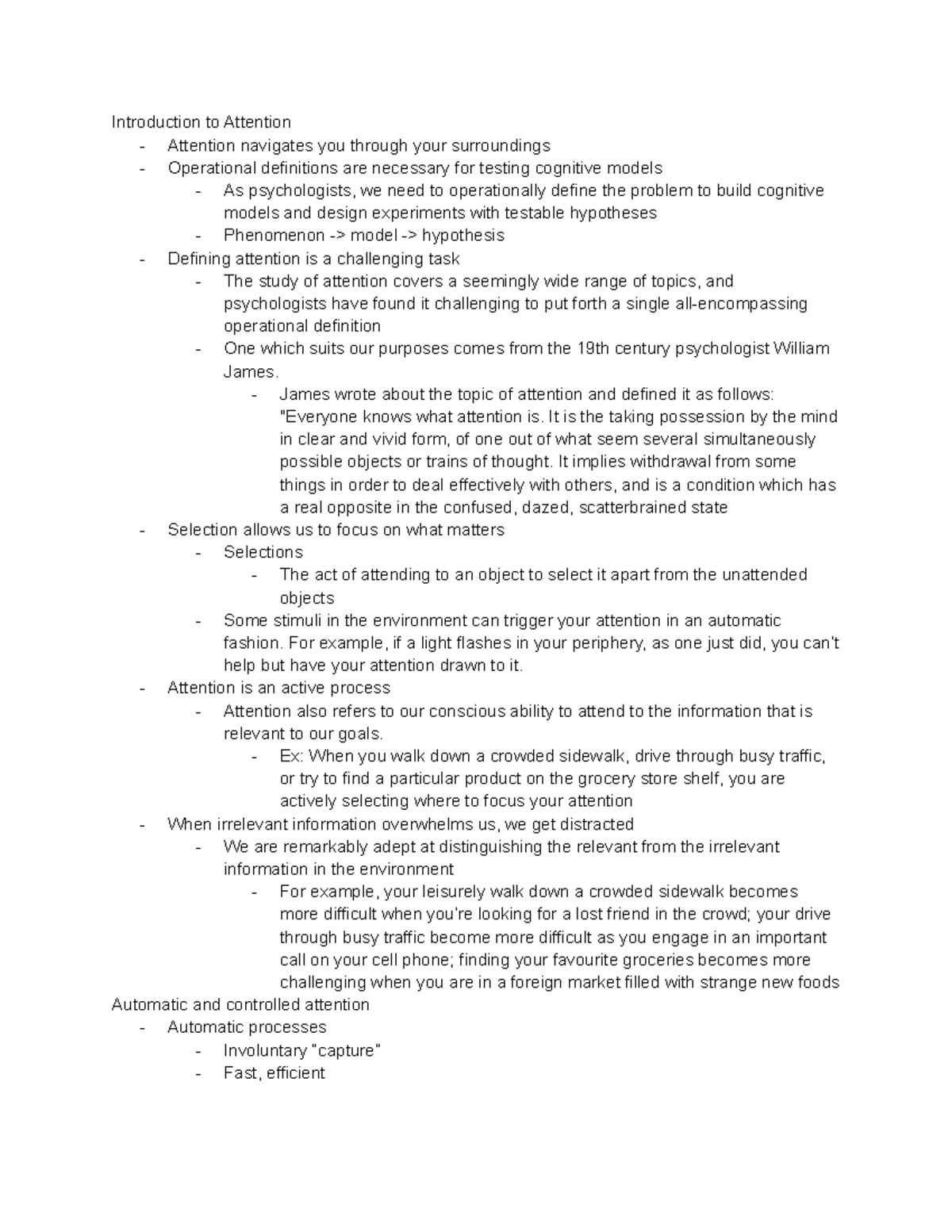 Psychology for psych 1x03 week 9 - attention - Introduction to ...