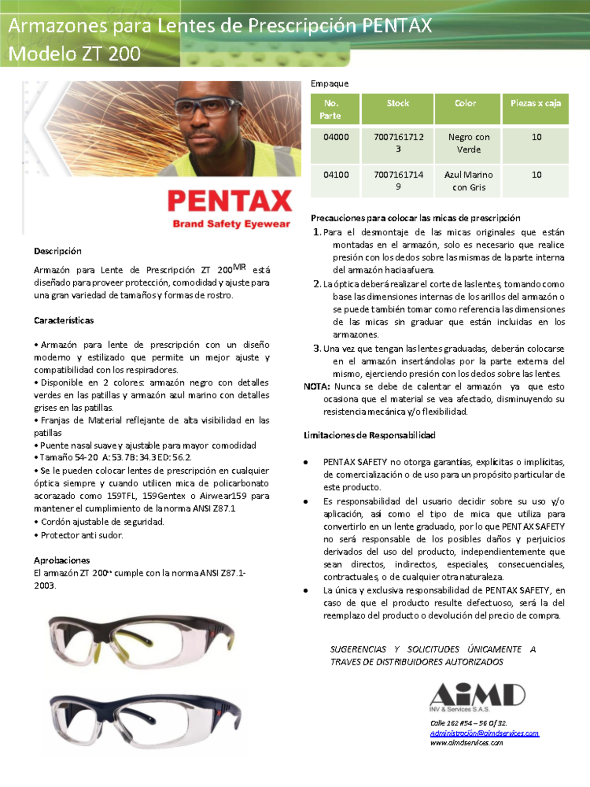TEchsheet ZT 200- Pentax - Armazones para Lentes de Prescripción PENTAX ...