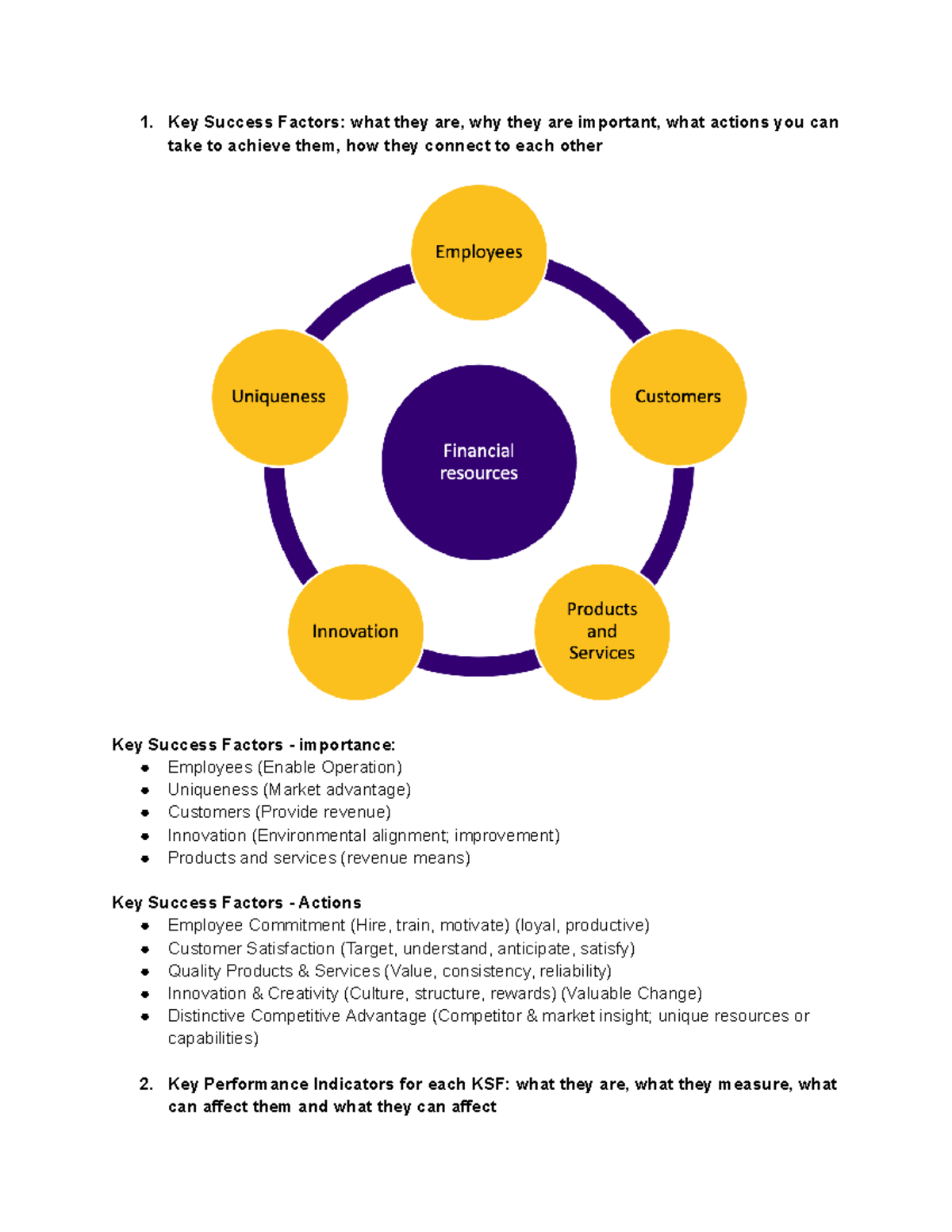 BU111 Midterm Study Notes - Key Success Factors: what they are, why ...