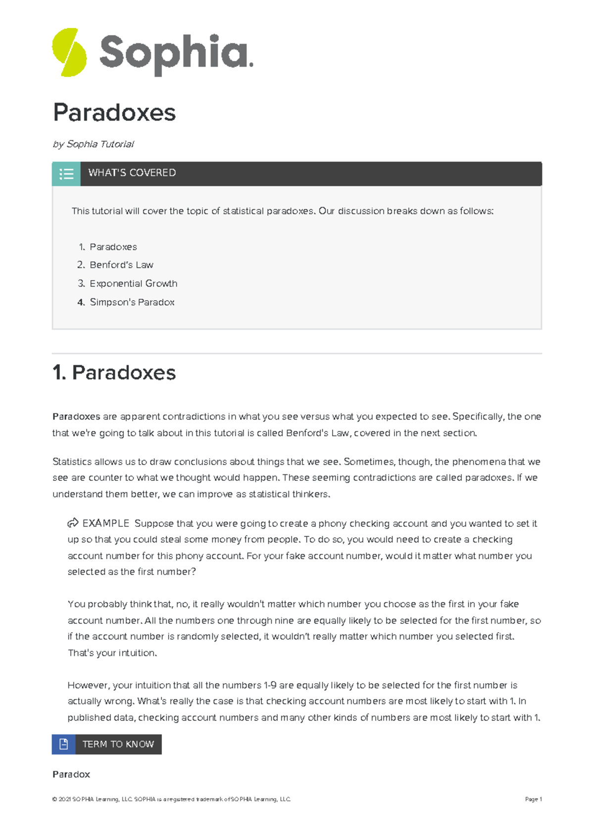 Paradoxe paper - examples from sophia and notes statistic class ...