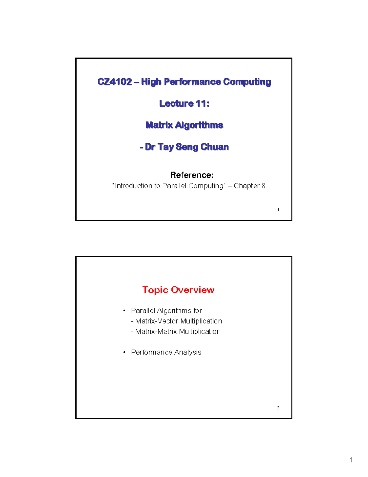Cz4102 le11 - gujhb - 1 CZ4102 CZ4102 – – High Performance ...